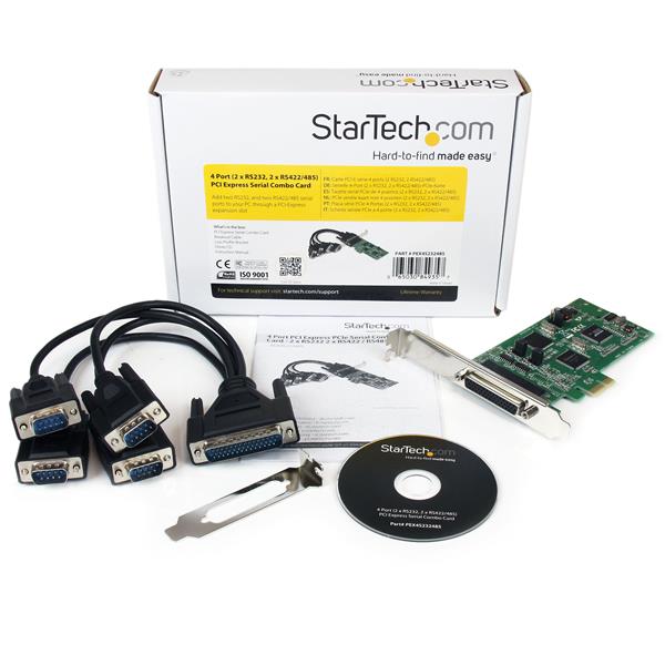 StarTech.com 4 Port PCI Express PCIe Serial Card 2 x RS232 2 x RS422 RS485