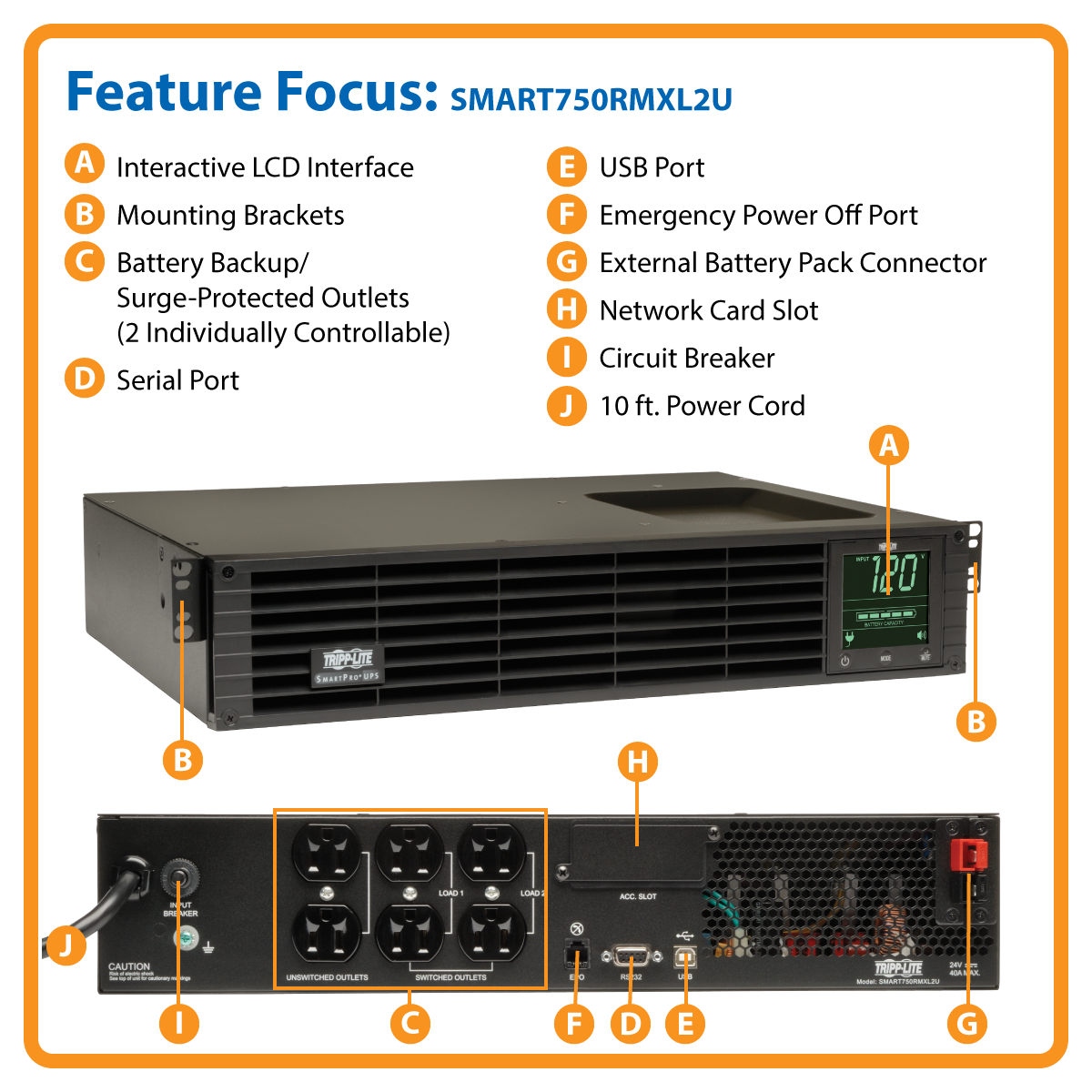 Tripp Lite UPS Smart 750VA 450W Rackmount AVR 120V Pure Sign Wave USB ...
