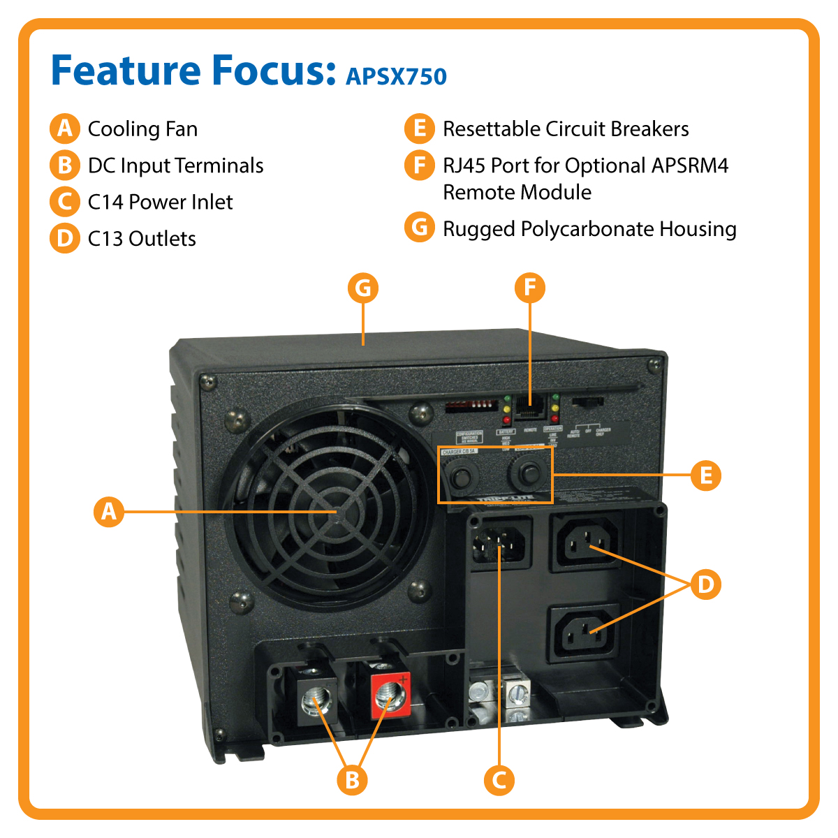 Tripp Lite 750W APS X Series 12VDC 230V Inverter/Charger with Auto ...