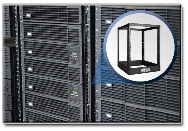 Tripp Lite 13U 4-Post Open Frame Rack Cabinet Square Holes 1000lb ...