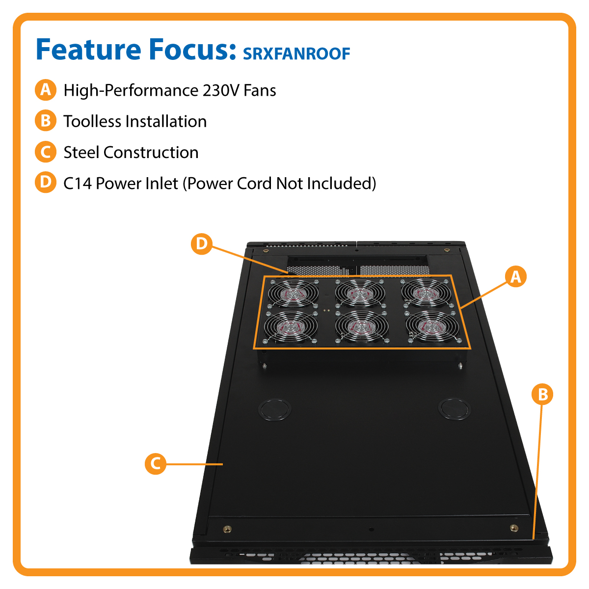 Tripp Lite Rack Enclosure Server Cabinet Roof Mount Fan Panel Airflow ...