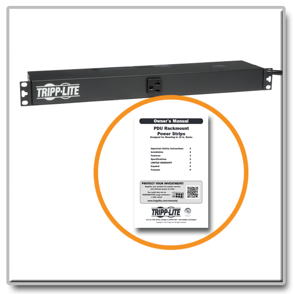 Tripp Lite PDU Basic 120V 2.4kW 20A 5-15/20R 13 Outlet 5-20P Horizontal ...