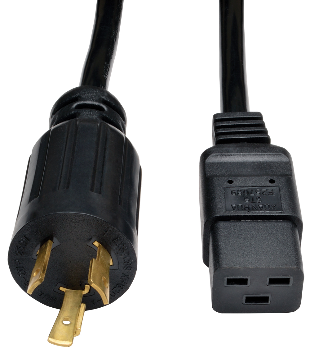 Tripp Lite 6ft Power Cord Extension Cable L6-20P to C19 Heavy Duty 20A ...