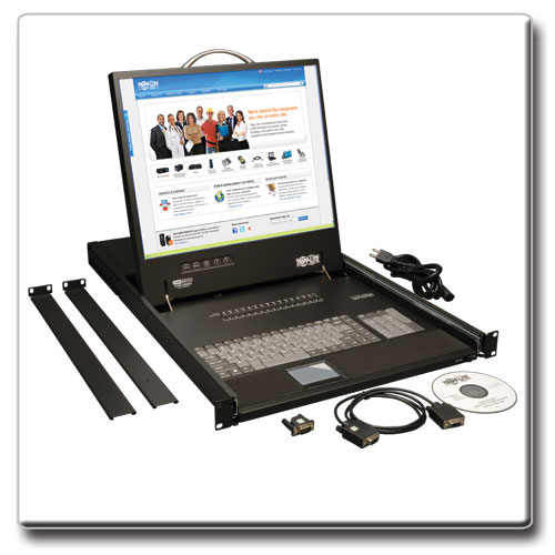 Tripp Lite 16-Port Rack Console VGA KVM Switch w/ 19" LCD 1U TAA - KVM ...