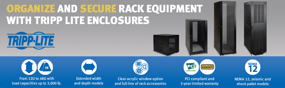 Tripp Lite 42U Rack Enclosure Server Cabinet Co-Location w/ Doors ...