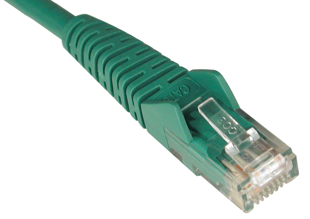 Tripp Lite 1ft Cat6 Gigabit Snagless Molded Patch Cable RJ45 M/M Green ...