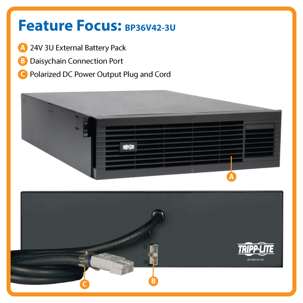 Tripp Lite 36V 3U Rackmount External Battery Pack for UPS Systems - UPS ...