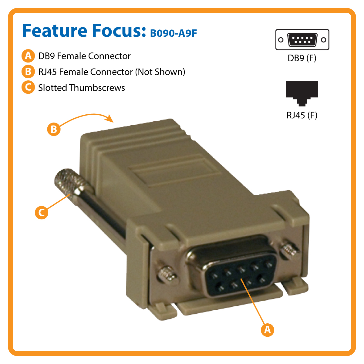 Tripp Lite Modular Serial Adapter Ethernet to Console Server RJ45-F/DB9 ...