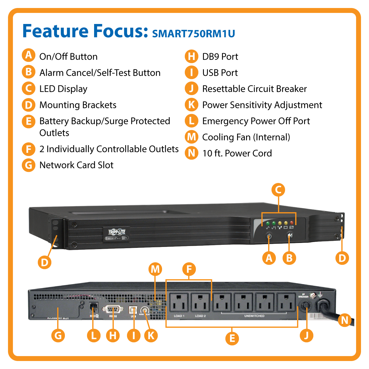 Tripp Lite UPS Smart 750VA 600W Rackmount AVR 120V Pure Sign Wave USB ...