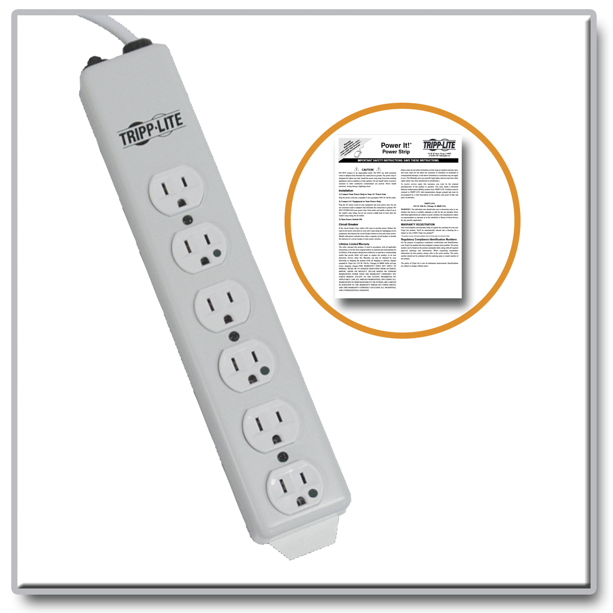 Tripp Lite Safe-IT Power Strip Hospital Medical Antimicrobial 120V 5 ...