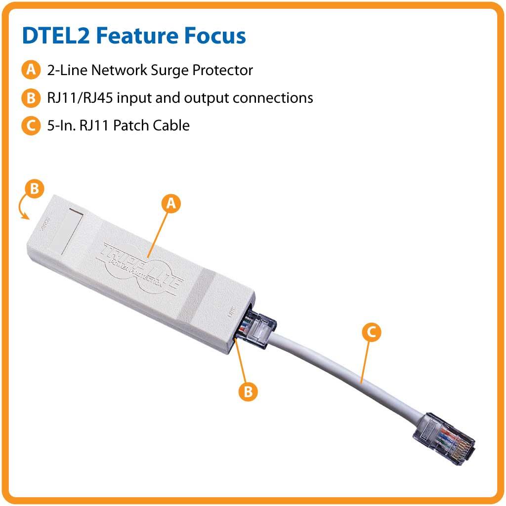 Tripp Lite Network Dataline Surge Protector 120V / 230V RJ11 / RJ45 ...