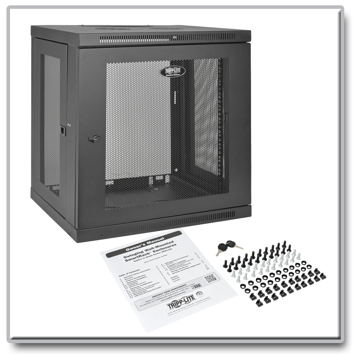 Tripp Lite 12U Wall Mount Rack Enclosure Server Cabinet w/ Door & Side ...