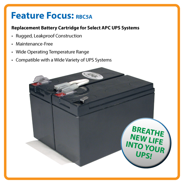 Tripp Lite UPS Replacement Battery Cartridge for select APC UPS Systems ...