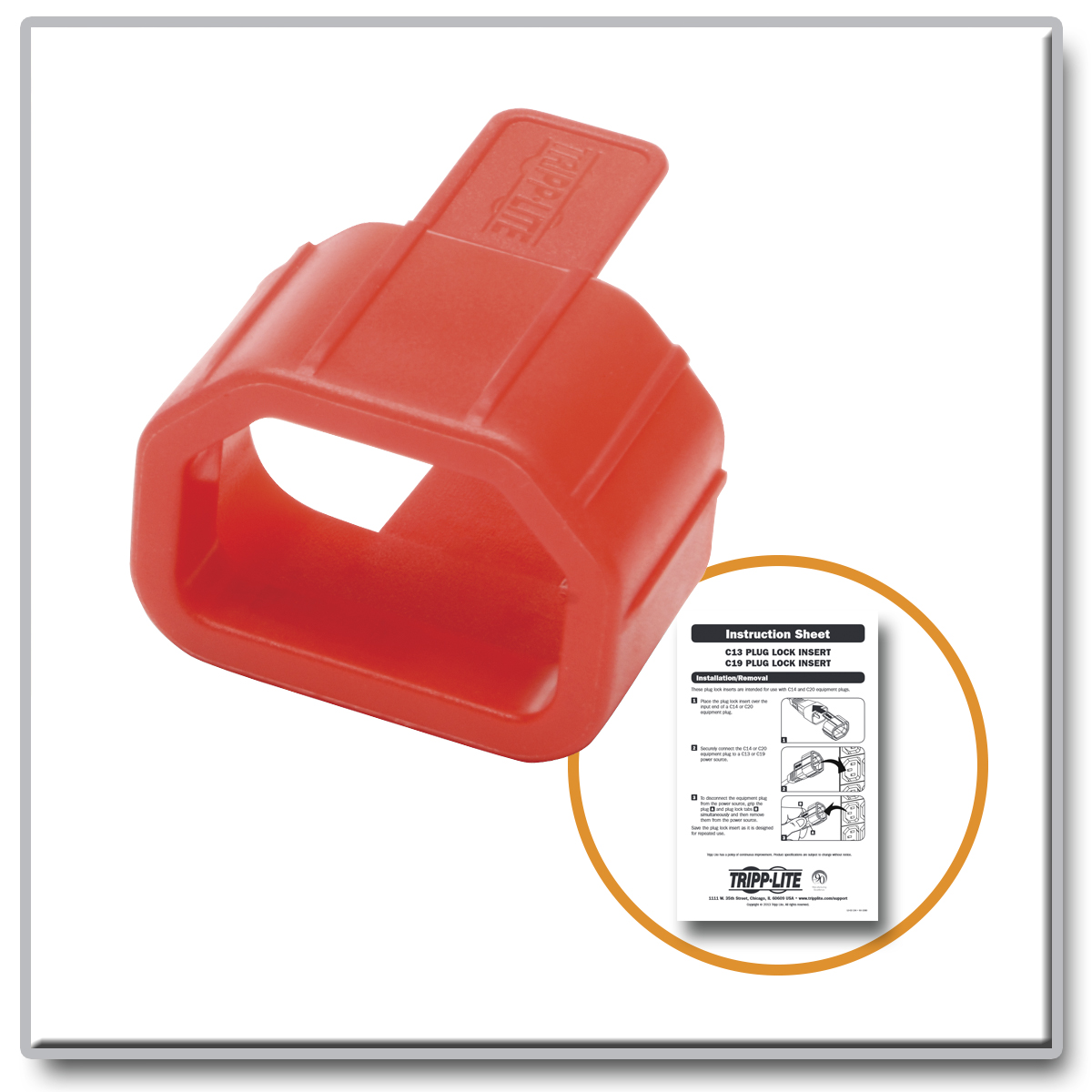 Tripp Lite PDU Plug Lock Connector C14 Power Cord to C13 Outlet Red ...