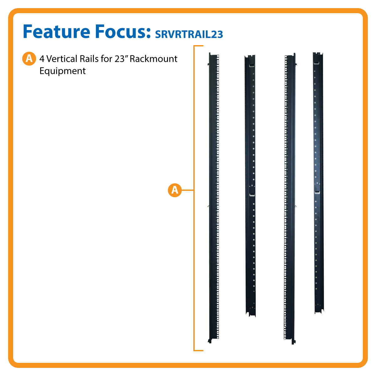 Tripp Lite 42U Rack Enclosure Server Cabinet 23" Wide Vertical Rail Mount - rack rail kit - 42U