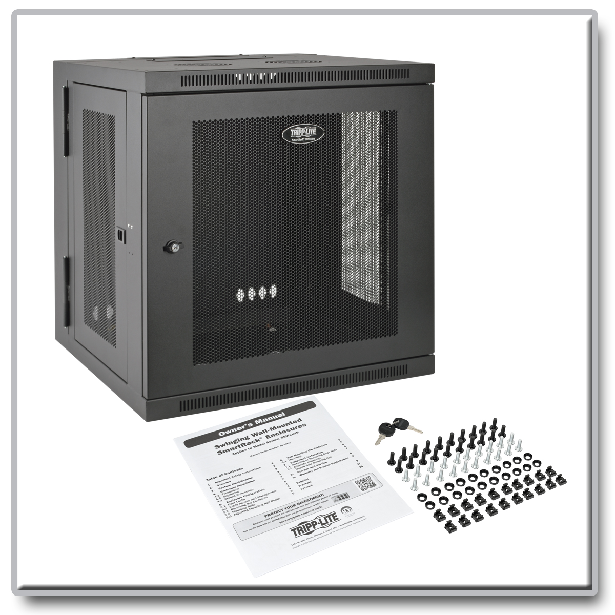 Tripp Lite 12U Wall Mount Rack Enclosure Server Cabinet Hinged Doors ...