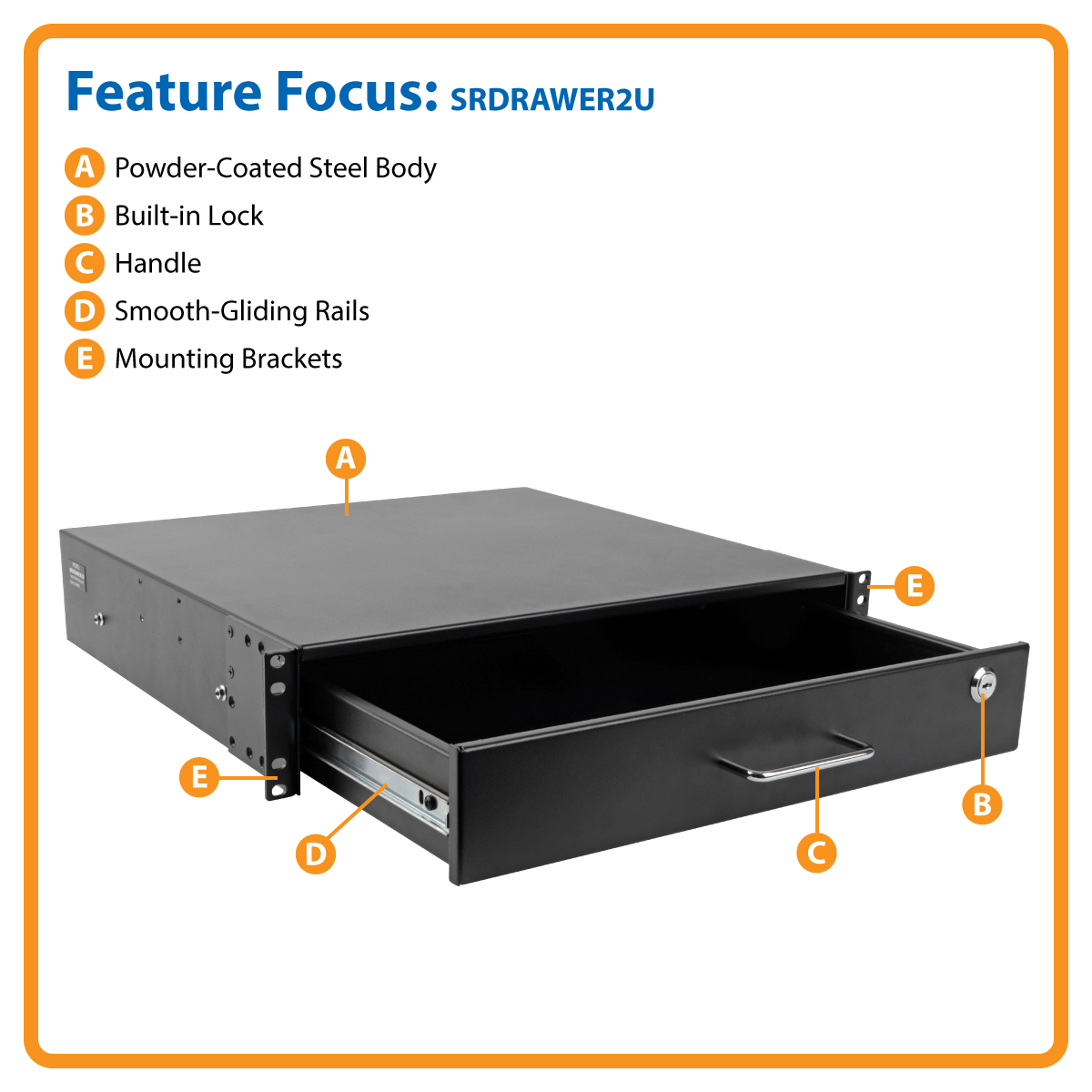 Tripp Lite 2U Locking Rackmount Storage Drawer Rack Enclosures/ Open ...