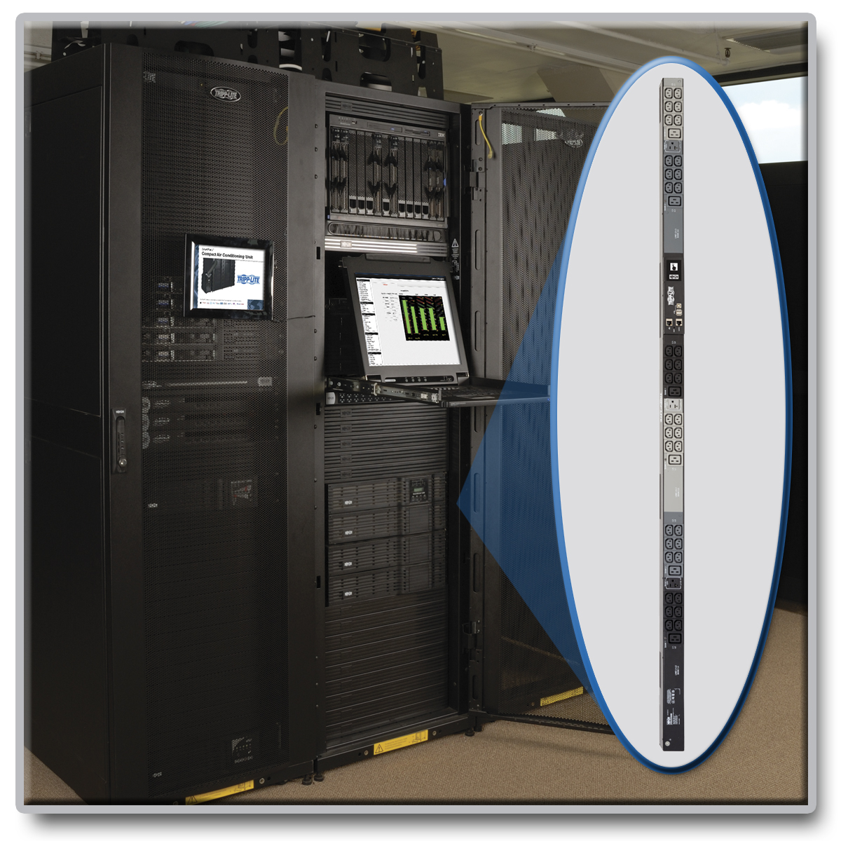 Tripp Lite 5.8kW 3-Phase PDU, Vertical, Monitored, 0U with 36 IEC C13 ...