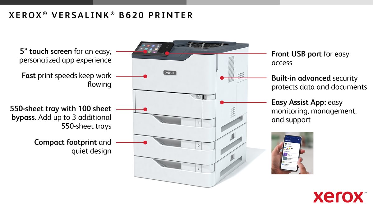 Xerox VersaLink B620 A4 Mono Laser Printer | Printer Base