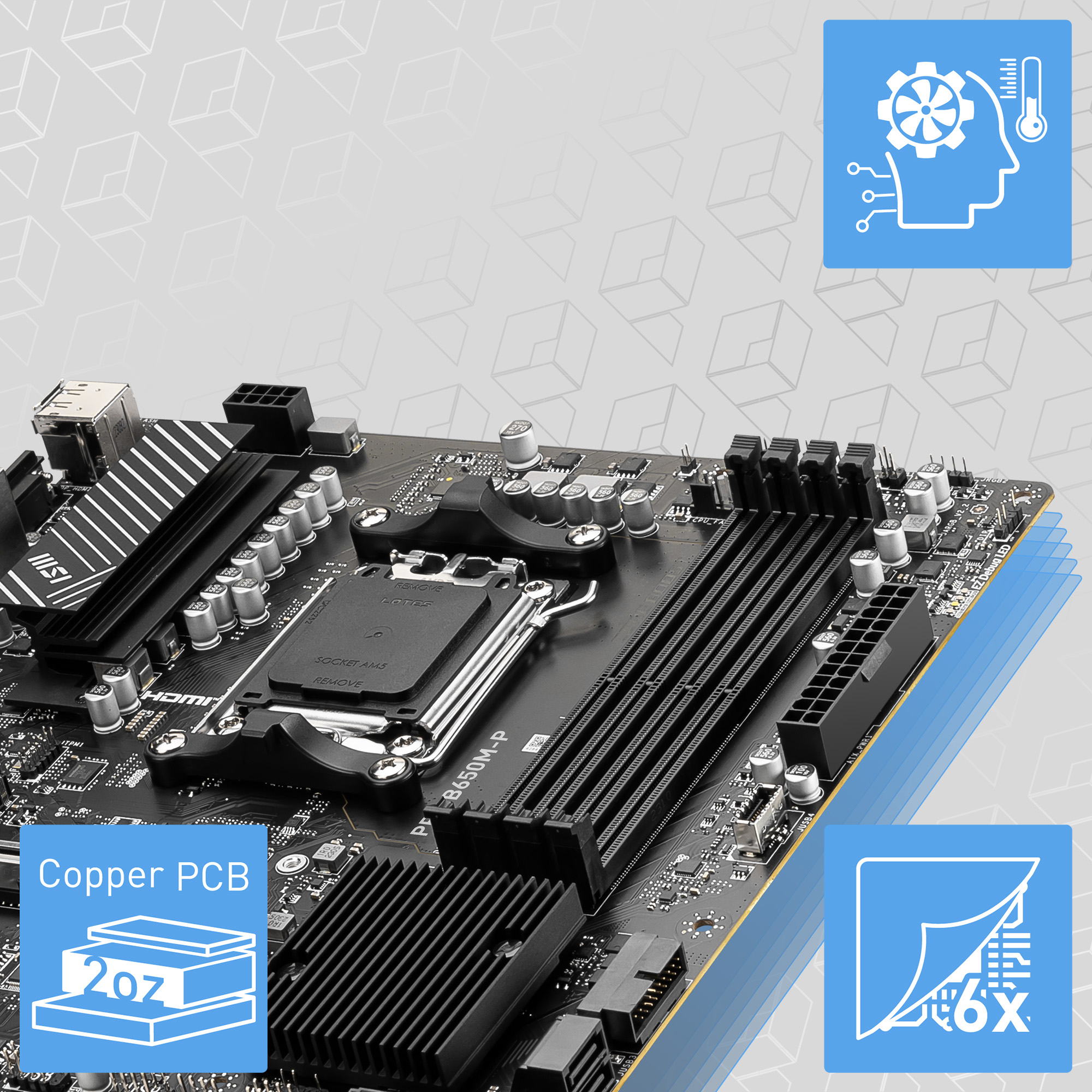 MSI PRO B650M-P - Motherboard - micro ATX - Socket AM5 - AMD B650 ...
