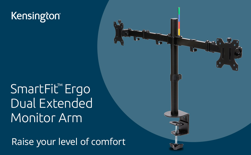 Kensington SmartFit Ergo Dual Extended Monitor Arm mounting kit ...