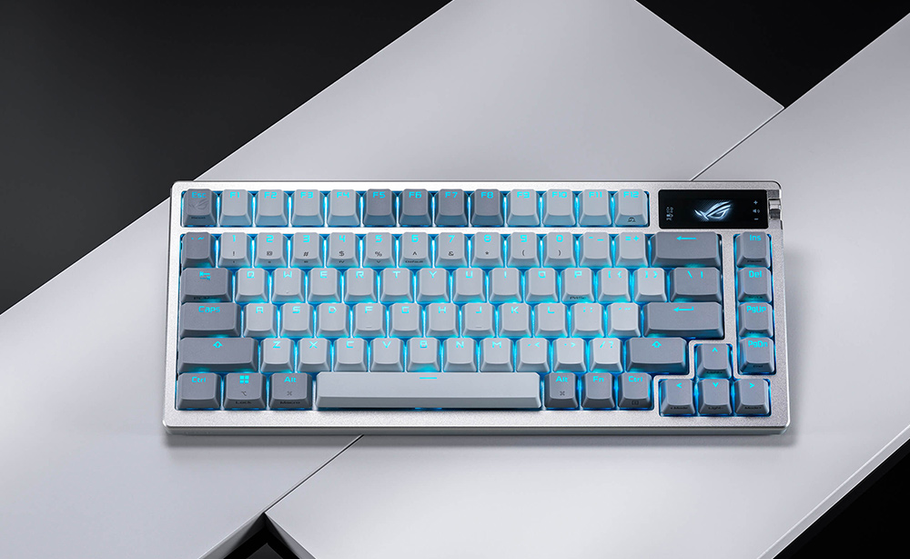 Asus ROG Azoth 75 Gaming Wireless PBT Keycaps Snow Switches - Moonlight ...