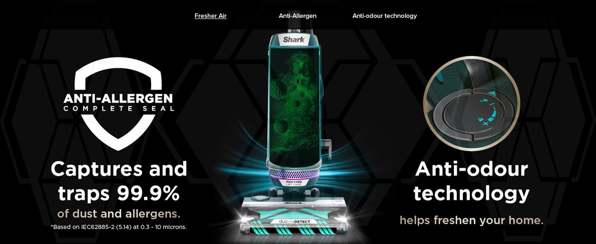 Shark AZ3900UKT PowerDetect 1.3L Corded Upright Vacuum Cleaner 750W ...