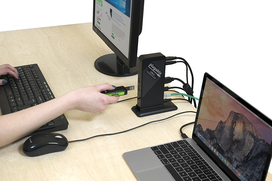 Plugable USB C Dock w/Charging, Thunderbolt 3 and USB-C - TAA Compliant