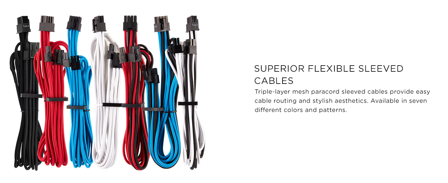 CORSAIR Premium individually sleeved (Type 4, Generation 4) - power ...