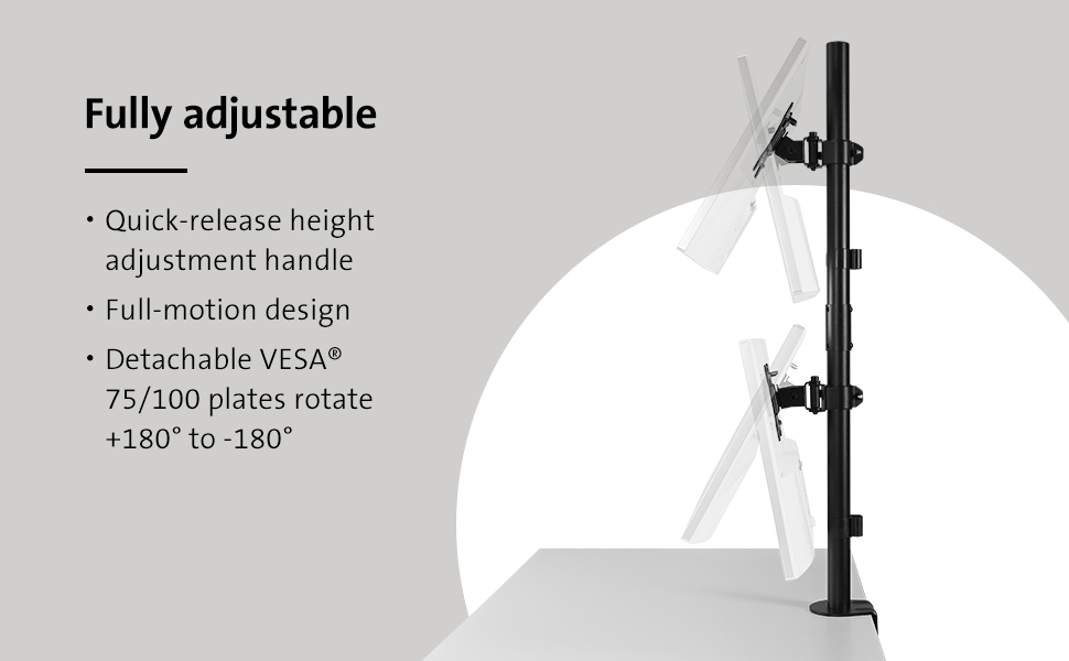 Kensington mounting kit - full-motion - for 2 flat panels - vertical ...