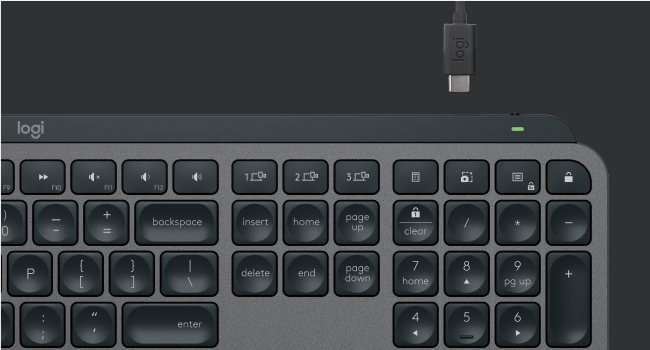 Logitech MX Keys S trådlöst tangentbord, grafit - Power.se