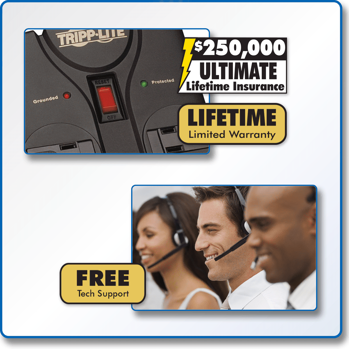 Tripp Lite Surge Protector Power Strip 120V 8 Outlet RJ11 RJ45 Coax 10 ...