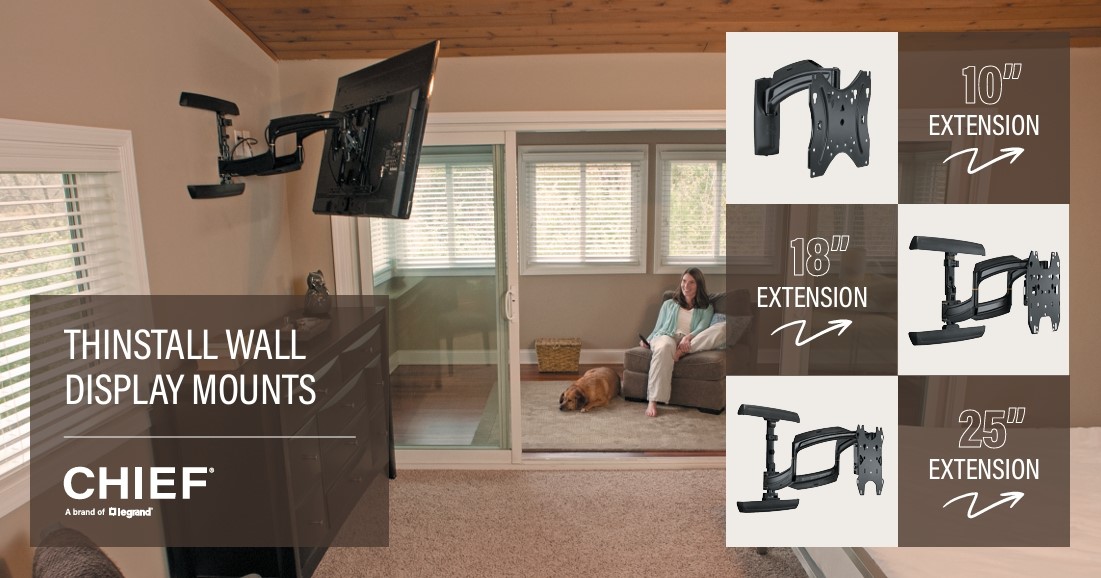 Chief Thinstall Medium 18 Inch Extension Display Wall Mount - For 32-65 ...
