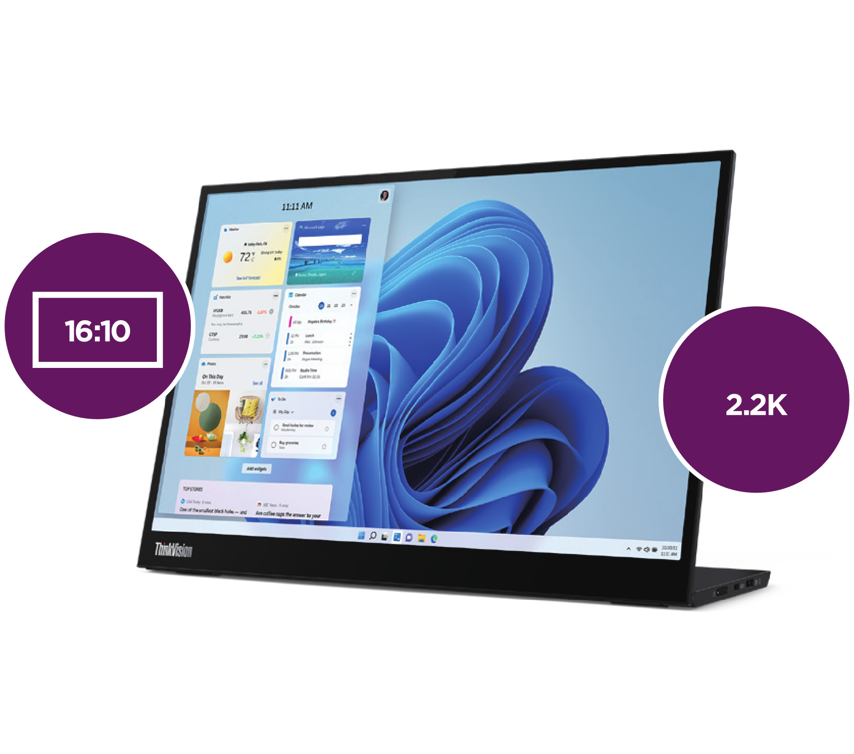 Lenovo ThinkVision M14d - LED monitor - 14" - Campus