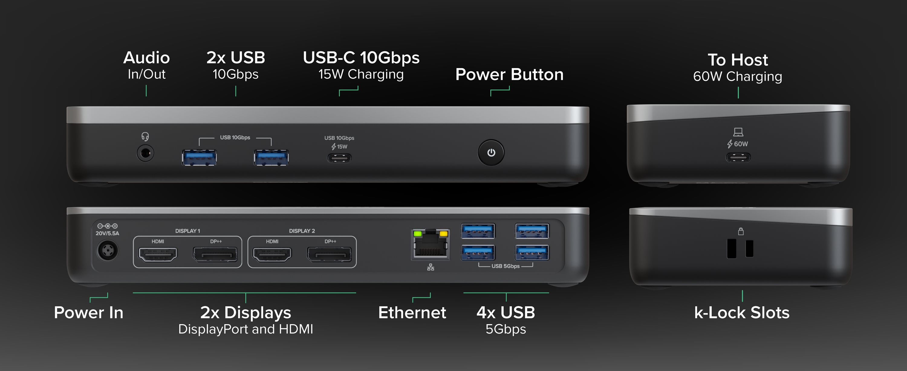 Plugable Dual 4K USBC Docking Station, Works with Chromebook Certified ...