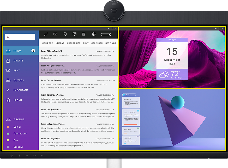 Dell 24 Video Conferencing Monitor P2424HEB - LED monitor - Full HD ...