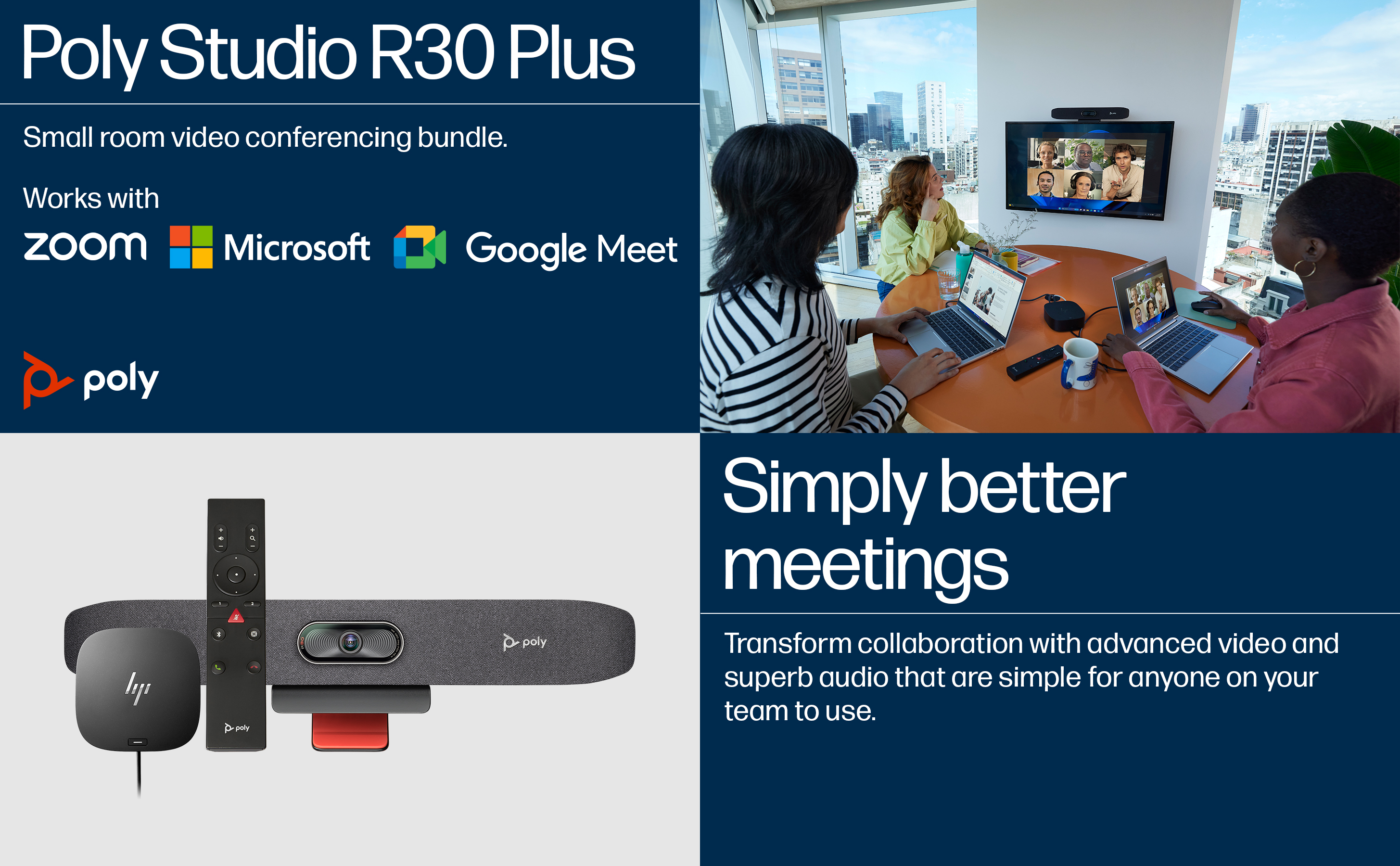 Poly Studio R30 - with HP USB-C Dock G5