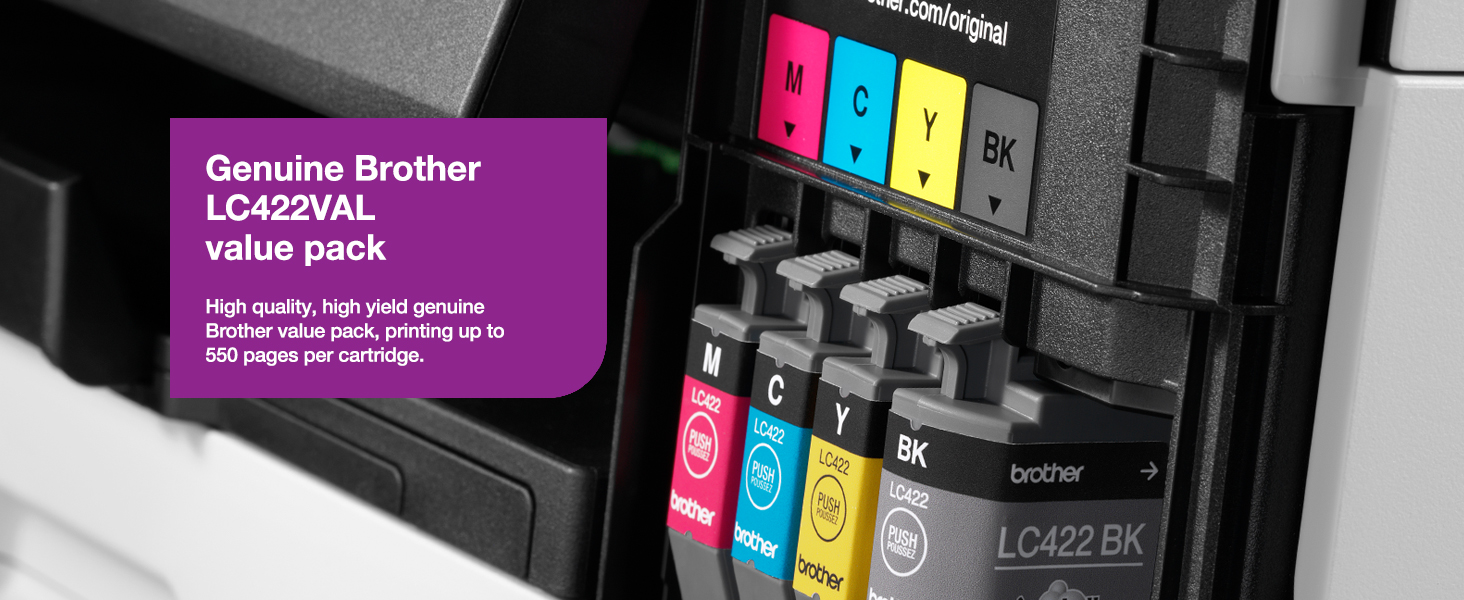 Brother LC422 Value Pack - 4-pack - black, cyan, magenta, yellow - original - ink cartridge ...