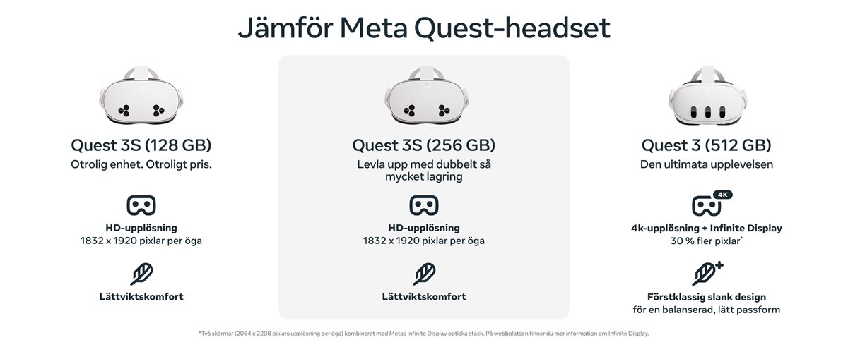 Meta Quest 3S - 256GB - VR-Headset | Webhallen