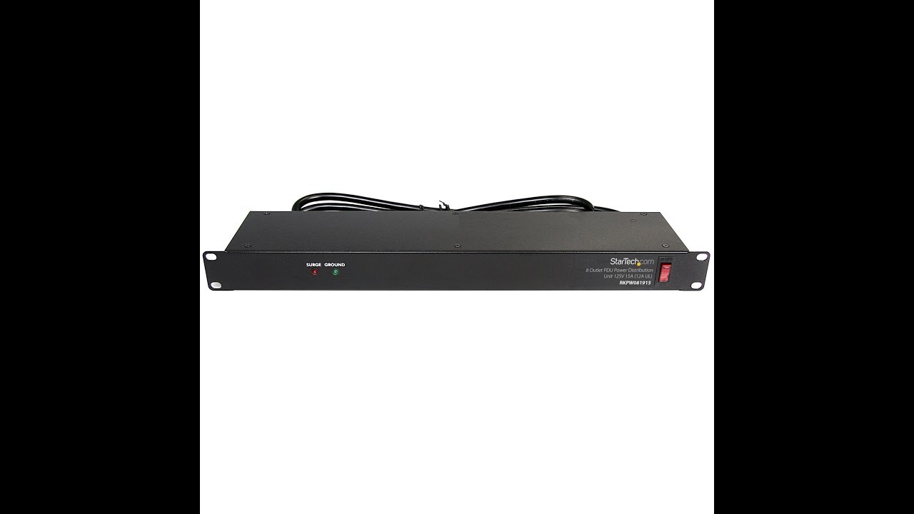 StarTech.com Horizontal Rack Mount PDU with 8 Outlet and Surge Protection