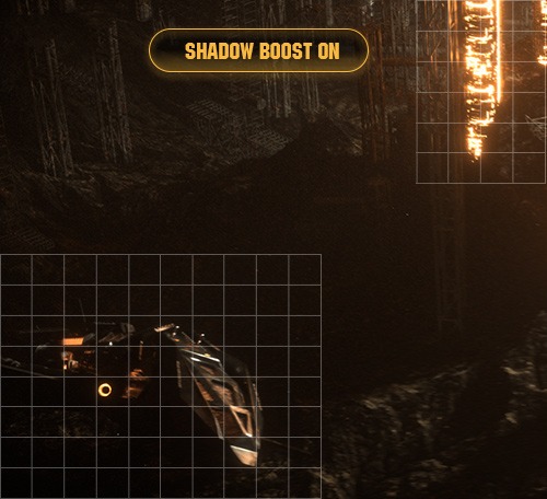 The comparison image of with shadow boost technology and without shadow ...