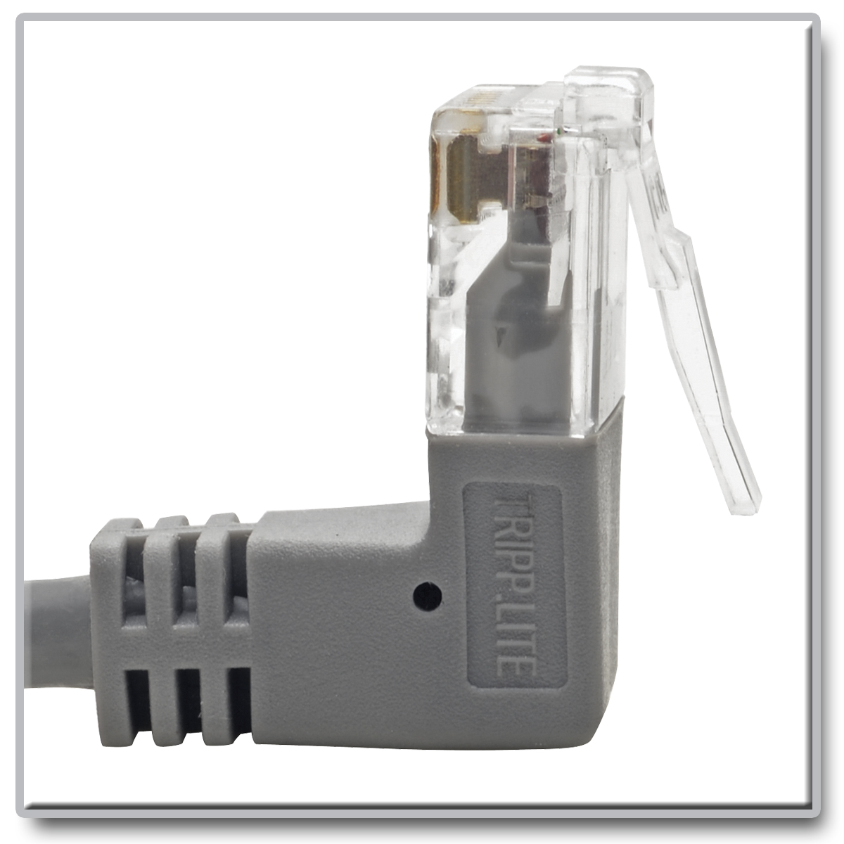 Tripp Lite Cat6 Gigabit Patch Cable Snagless Right-Angle UTP Slim Gray ...