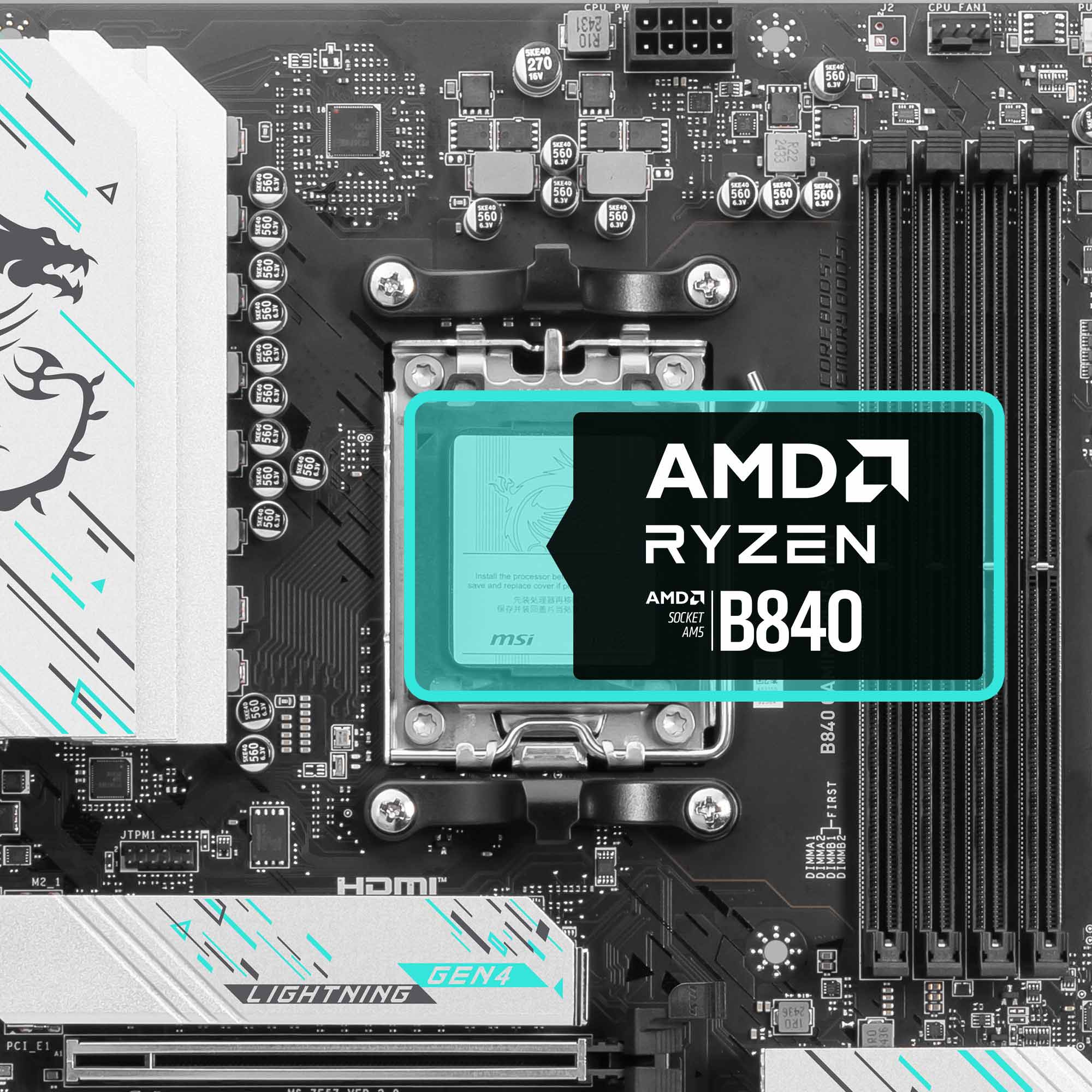 MSI B840 GAMING PLUS WIFI - Motherboard - ATX - Socket AM5 - AMD B840 ...