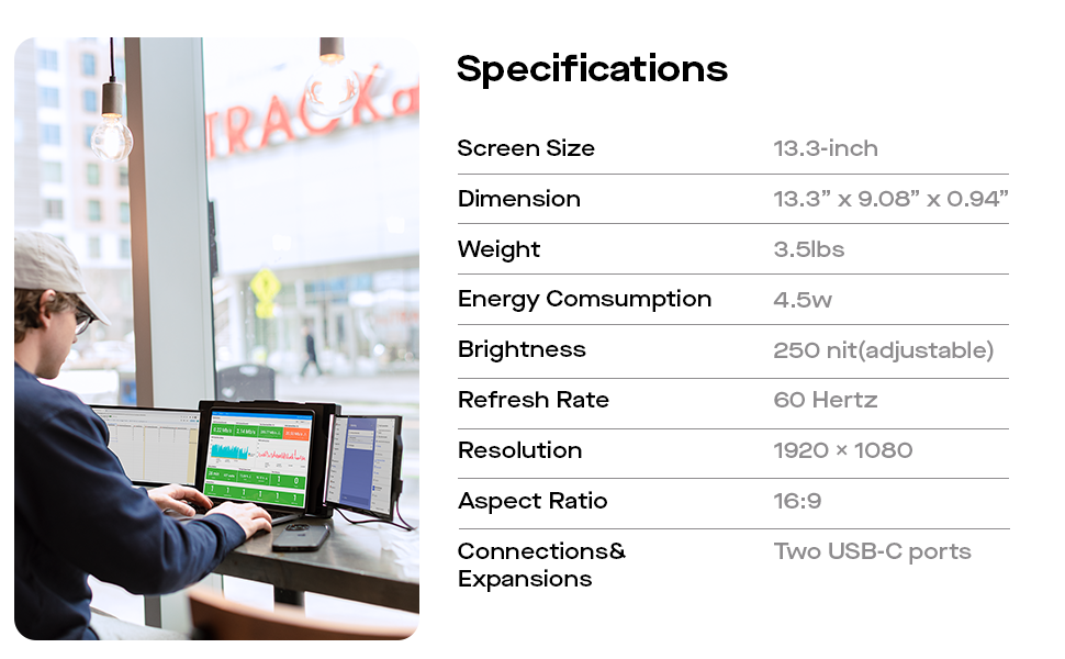 Mobile Pixels Trio - LCD monitor - Full HD (1080p) - 13.3"
