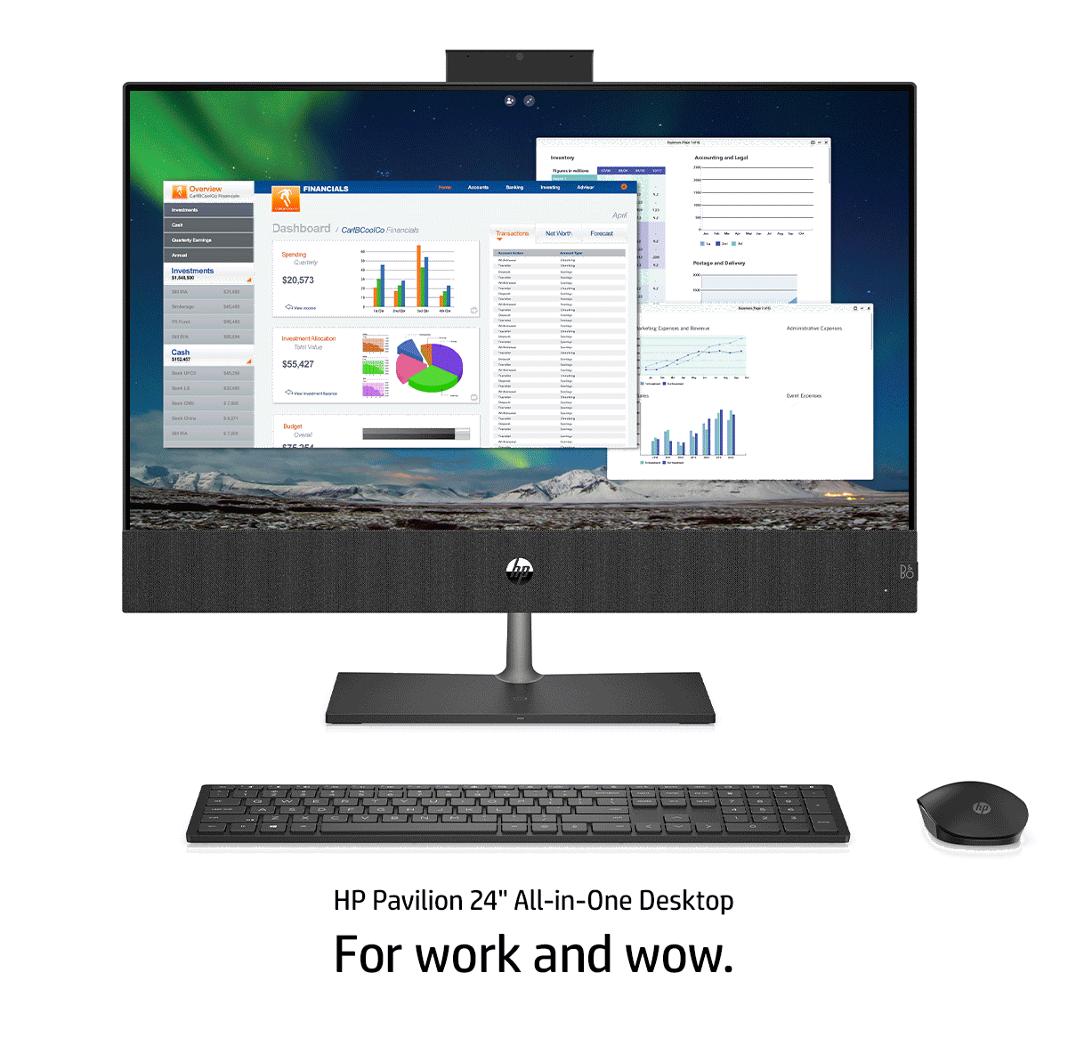 Black PC shows a work and Netflix screen.