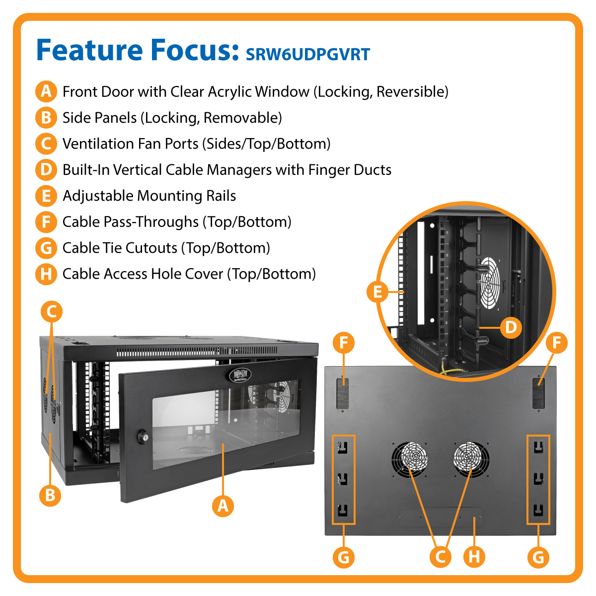 Tripp Lite SmartRack 6U Low-Profile Switch-Depth-Plus Wall-Mount Rack ...