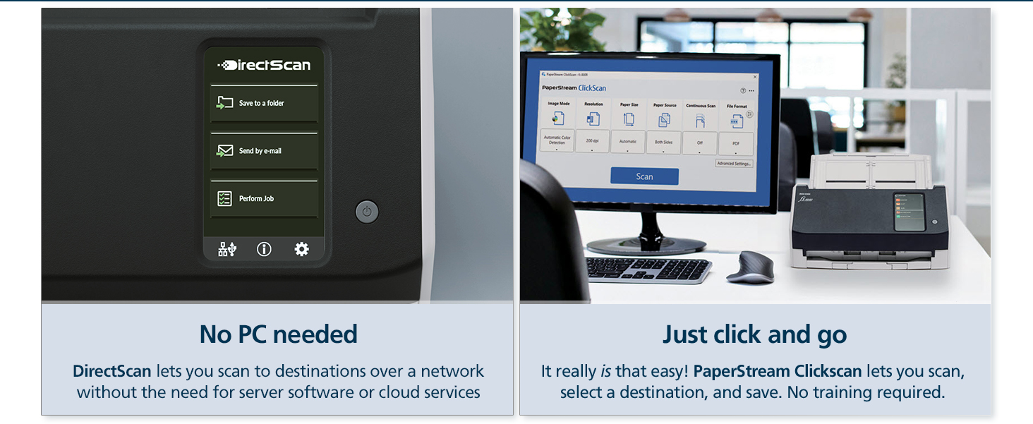 Ricoh fi-8040 - document scanner - desktop - Gigabit LAN, USB 3.2 Gen 1
