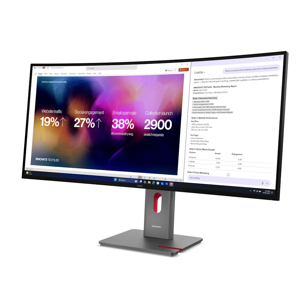 Lenovo Monitor - 40 inch - HDMI - Full HD - Sleek black finish