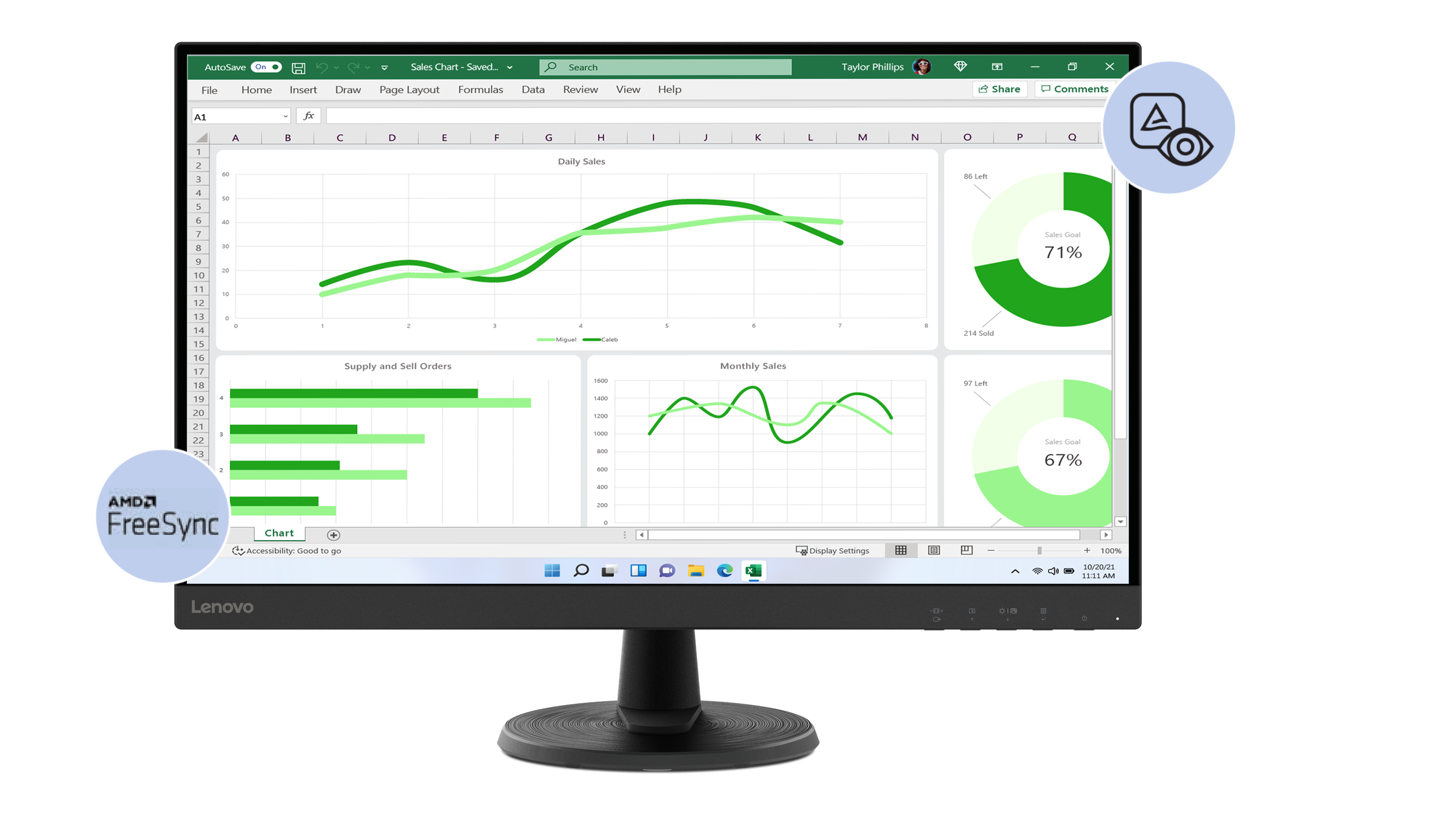 LENOVO D27-45 27" FULL HD-SKÆRM - Power.dk