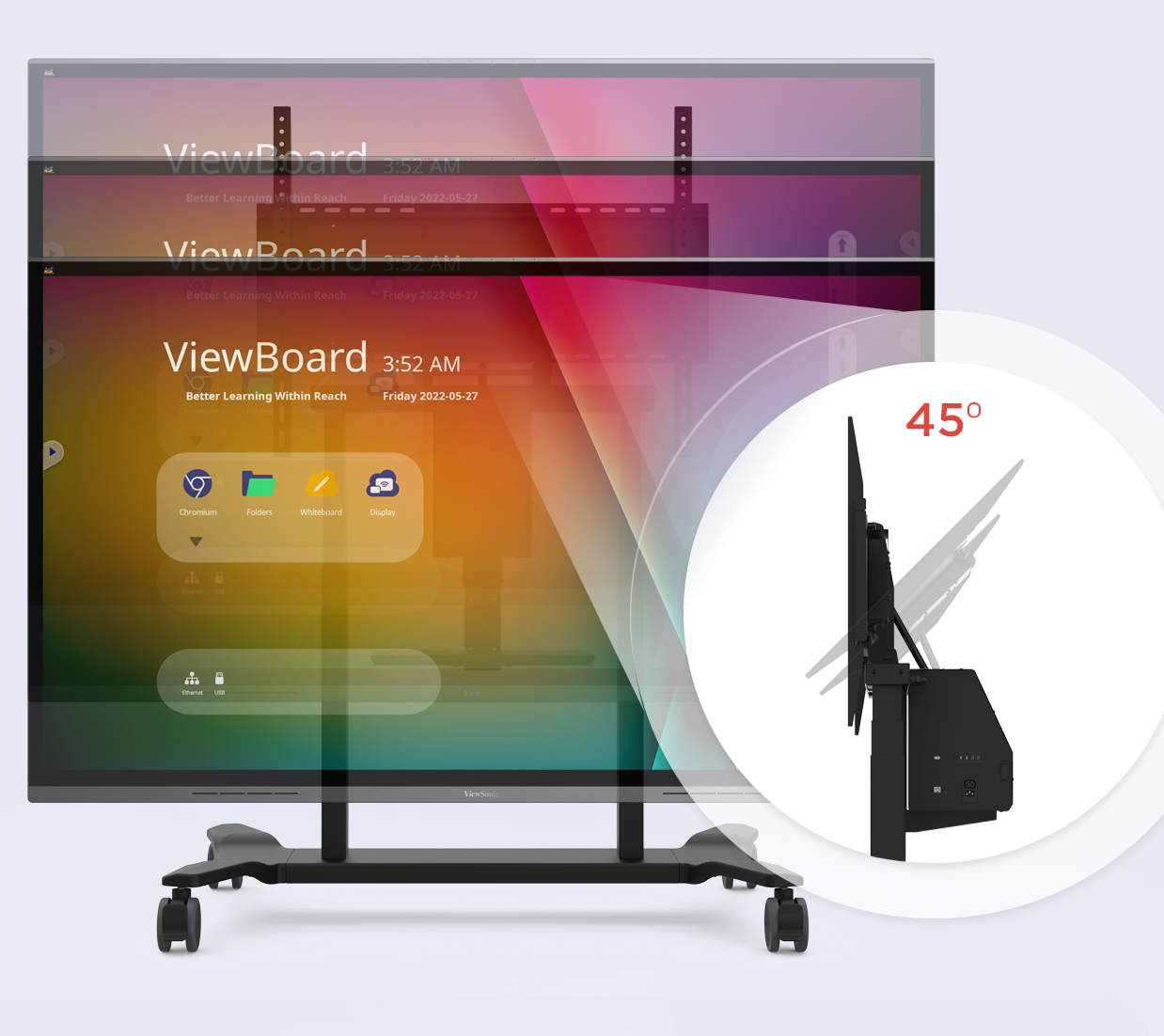 ViewSonic VB-STND-008 cart - motorized - for flat panel